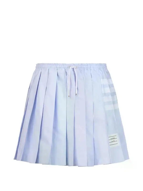 Thom Browne Oxford 4-bar Drawstring Pleated Mini Skirt