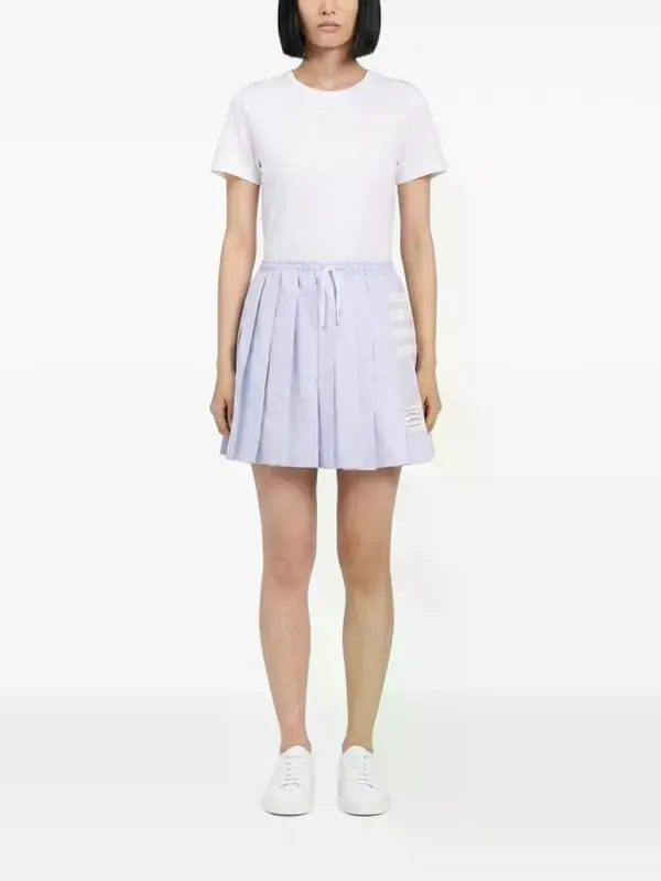 Thom Browne Oxford 4-bar Drawstring Pleated Mini Skirt