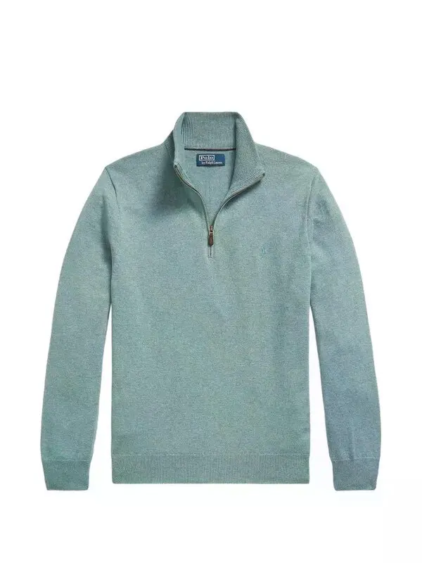 Polo Ralph Lauren Quarter-zip Pony-embroidered Sweater - Blue