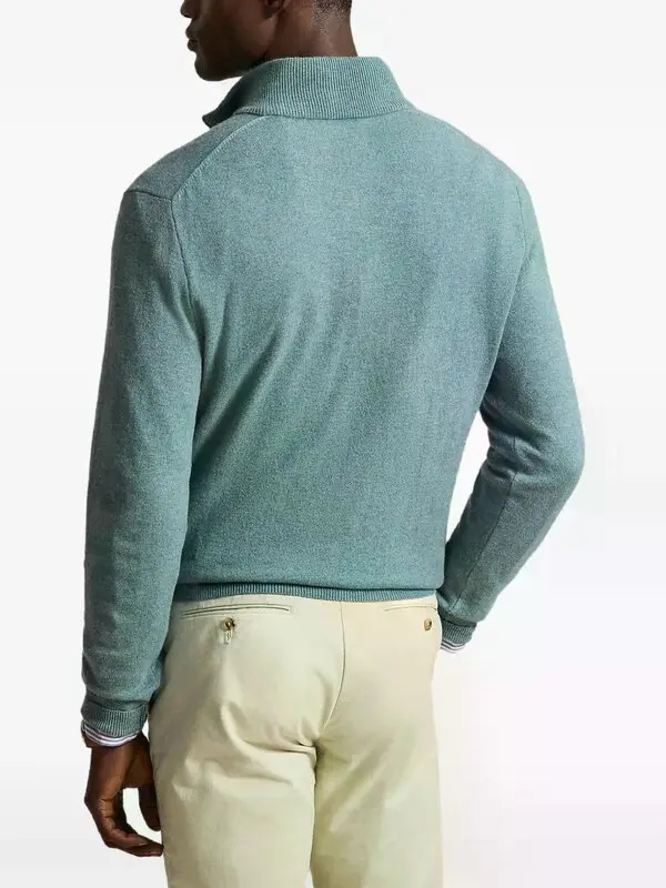 Polo Ralph Lauren Quarter-zip Pony-embroidered Sweater - Blue