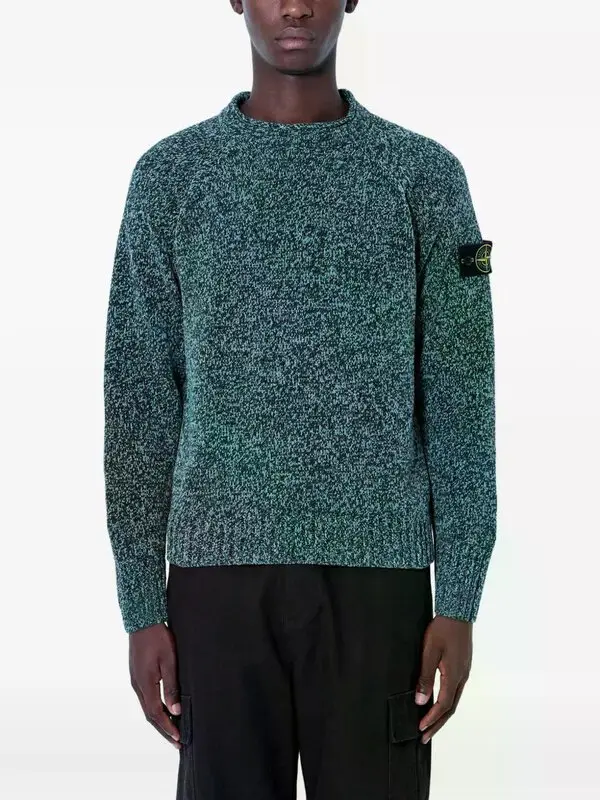Stone Island Logo-patch Chunky-knit Sweater