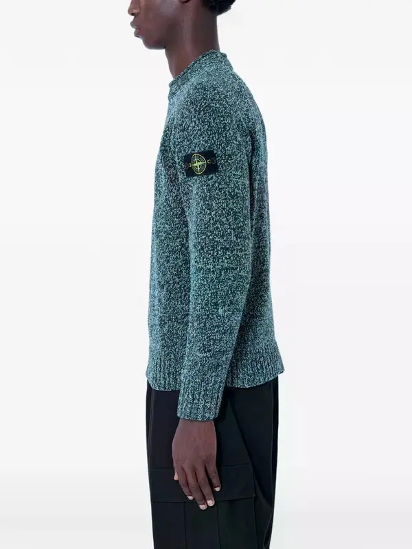 Stone Island Logo-patch Chunky-knit Sweater