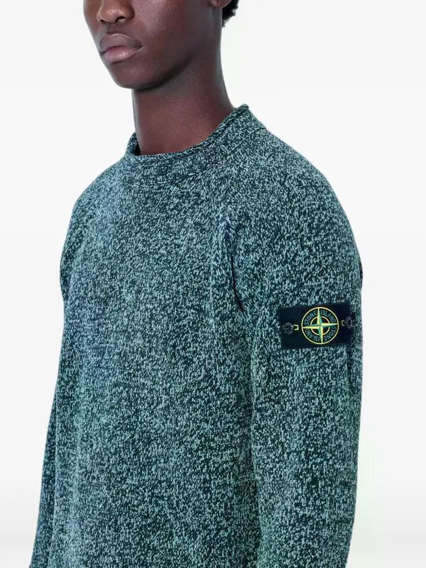 Stone Island Logo-patch Chunky-knit Sweater