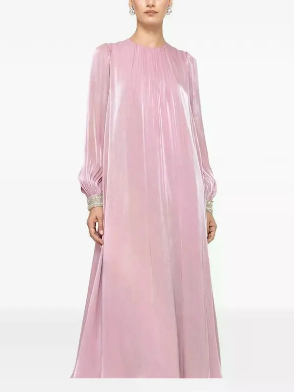 NISSA Crystal-detail Chiffon Midi Dress