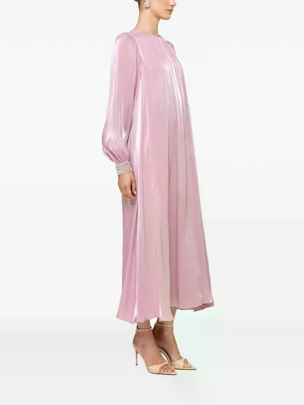 NISSA Crystal-detail Chiffon Midi Dress