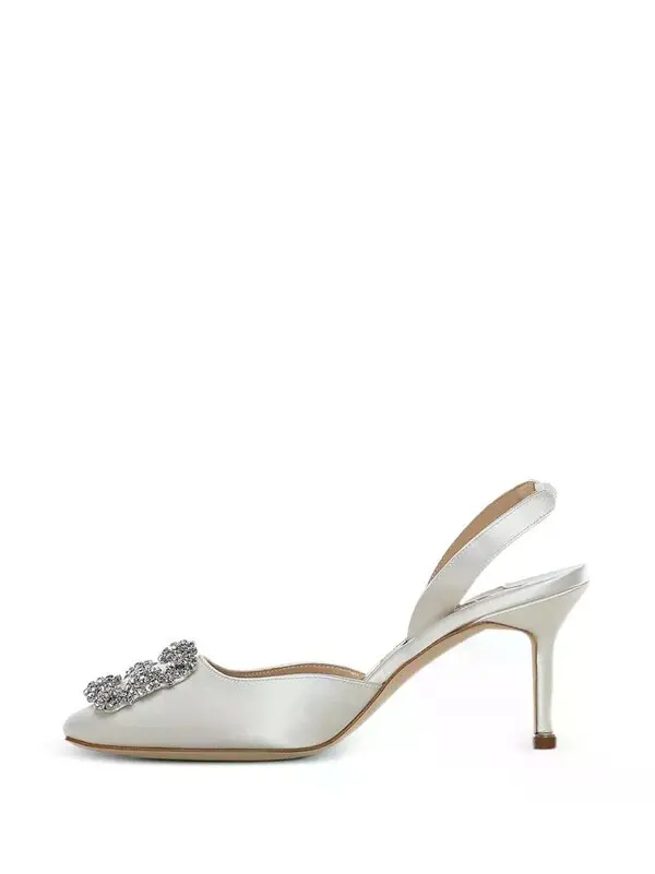 Manolo Blahnik Hangisi Crystal-buckle Slingback Pumps