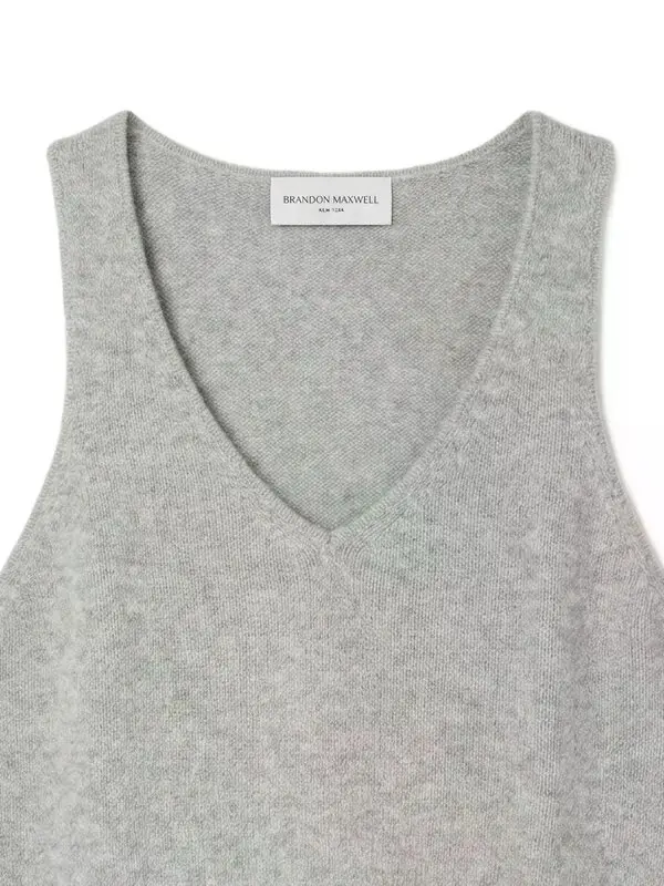 Brandon Maxwell Reese V-neck Top - Grey