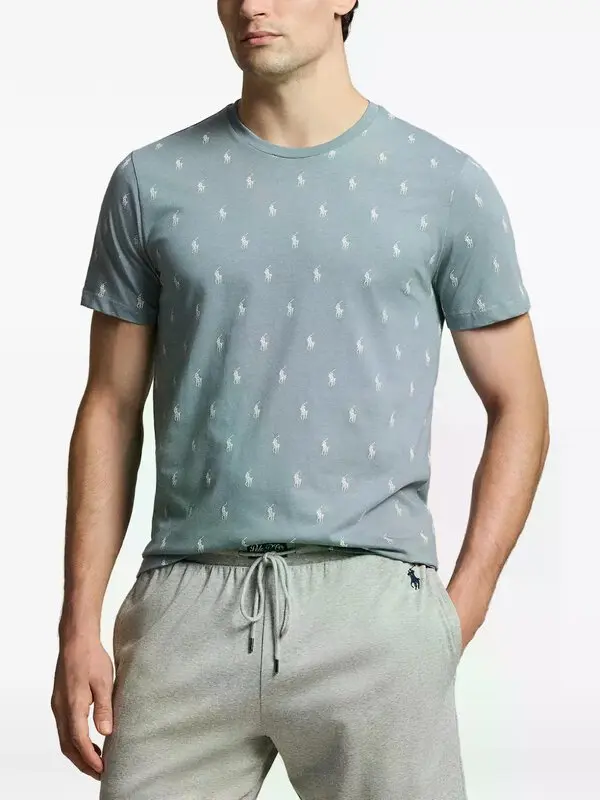 Polo Ralph Lauren All-over Pony Cotton Jersey Sleep Shirt - Blue