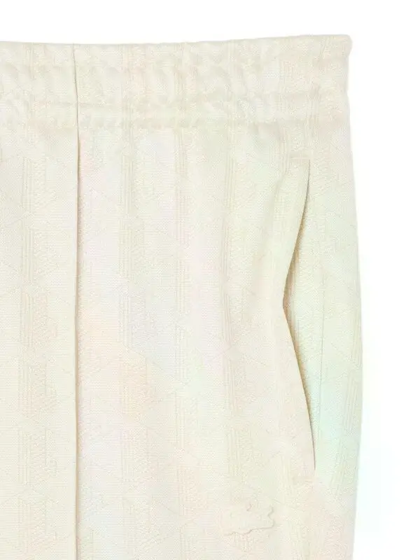 Lacoste Monogram-jacquard Pleated Track Pants