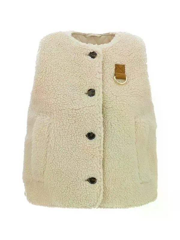 Barbour Fur-effect Button-up Gilet - Neutrals