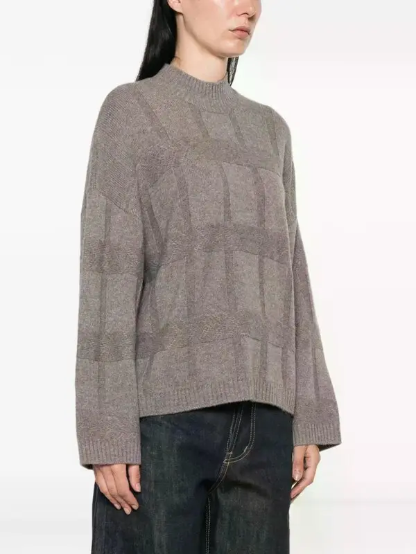 Emporio Armani Check-pattern Cable-knit Sweater