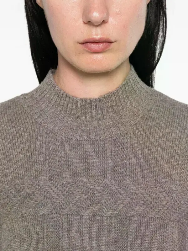 Emporio Armani Check-pattern Cable-knit Sweater