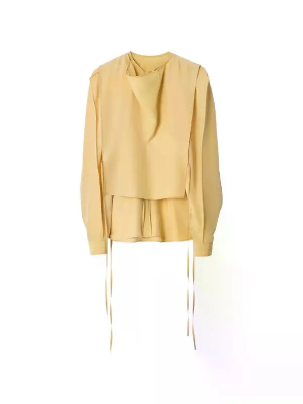 LEMAIRE Layered Blouse In Silk And Viscose Cloth - Yellow