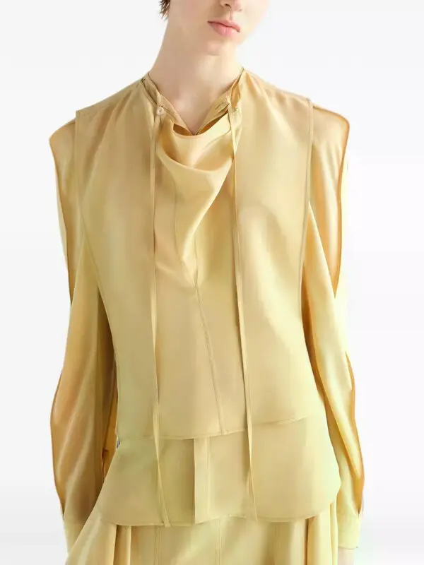 LEMAIRE Layered Blouse In Silk And Viscose Cloth
