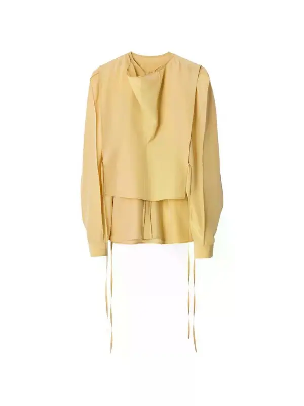 LEMAIRE Lemiare Layered Blouse In Silk And Viscose Cloth - Yellow