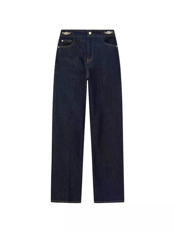 Emporio Armani Knot-detail Straight-leg Jeans - Blue