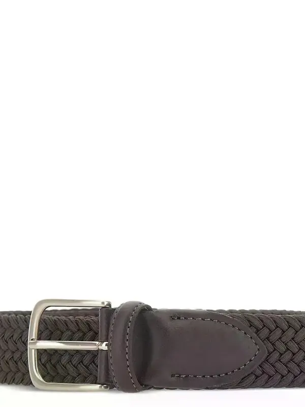 ALBERTO LUTI Woven Leather Trim Belt