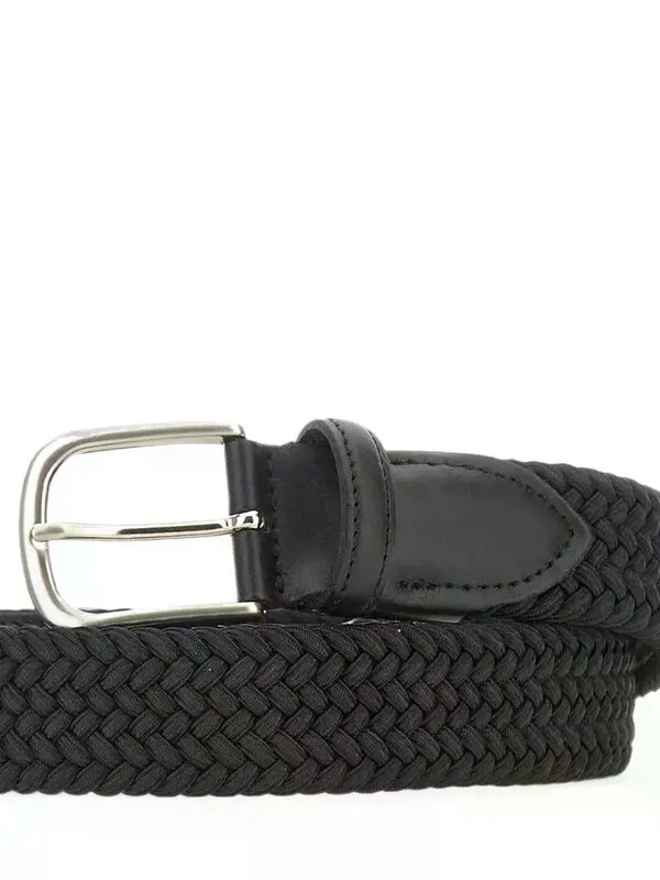 ALBERTO LUTI Woven Leather-trim Belt