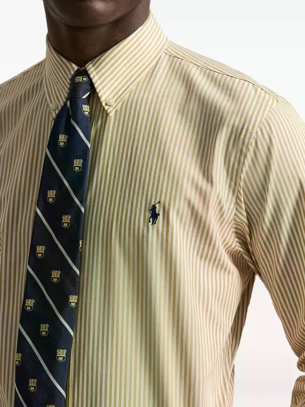 Polo Ralph Lauren Slim Fit Striped Stretch Poplin Shirt - Neutrals