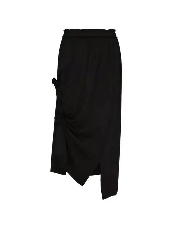 Y’s Asymmetric Gathered Midi Skirt