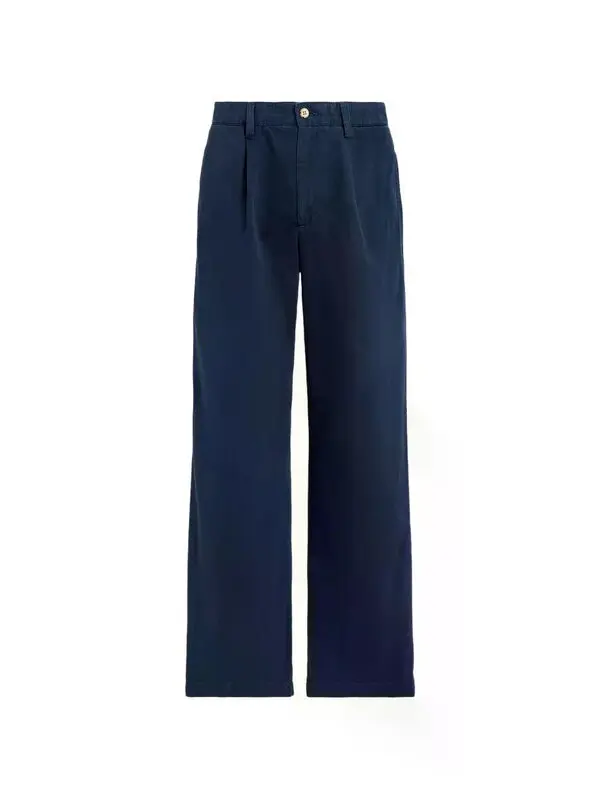 Polo Ralph Lauren Pleated Cotton-blend Relaxed Trouser - Blue