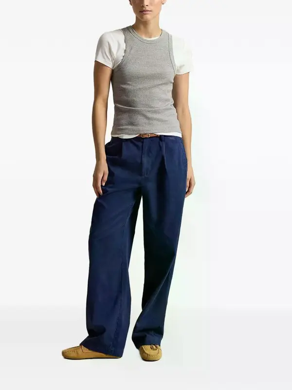 Polo Ralph Lauren Pleated Cotton-blend Relaxed Trouser