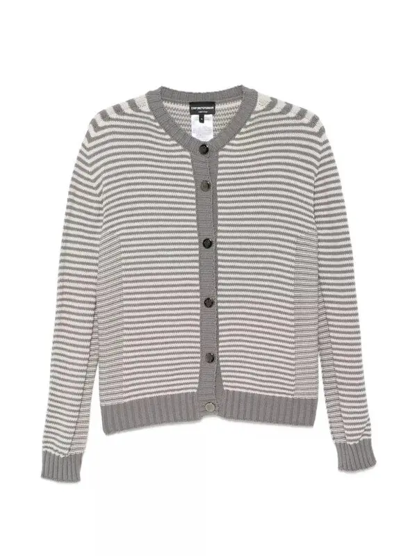 Emporio Armani Striped Button-up Cardigan