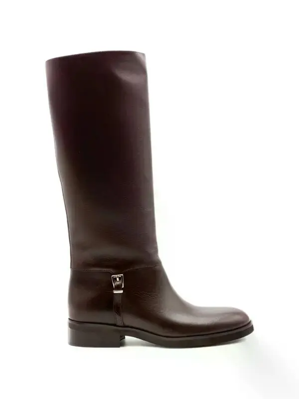 CHANTAL Buckle-strap Leather Boots - Brown