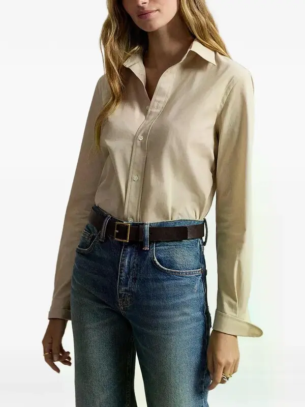 Polo Ralph Lauren Stretch Slim Fit End-on-end Cotton Shirt - Neutrals
