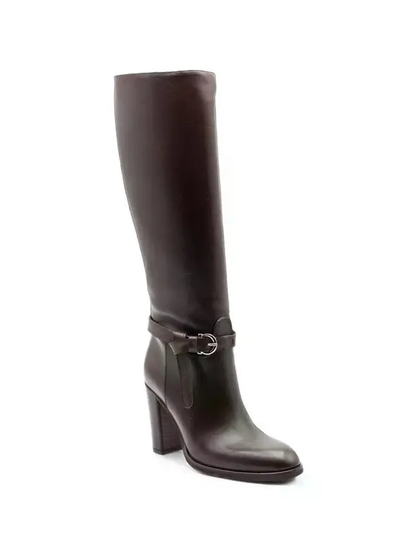 CHANTAL Buckle-strap Knee-high Boots - Brown