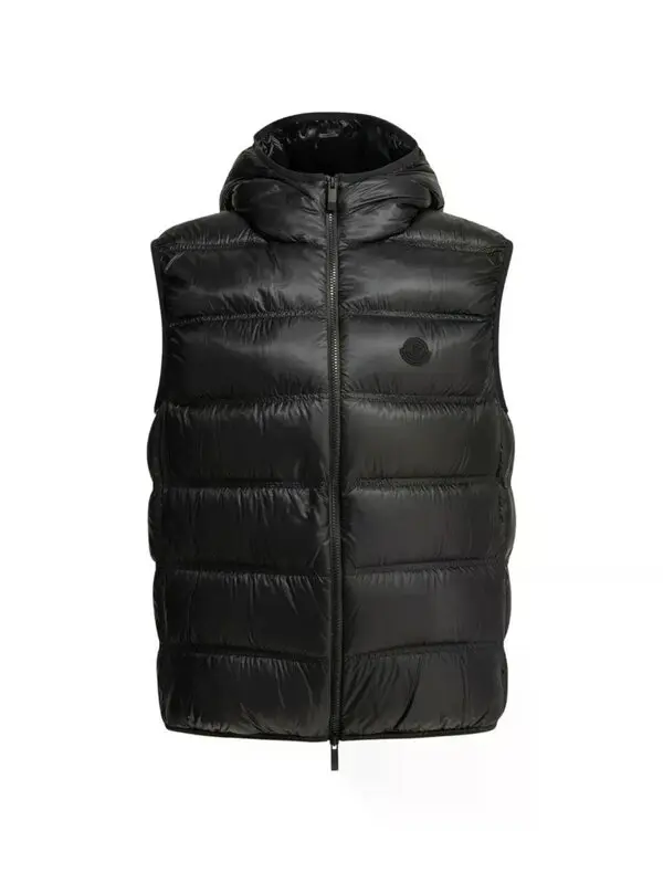 Moncler Quilted Hooded Gilet - Black