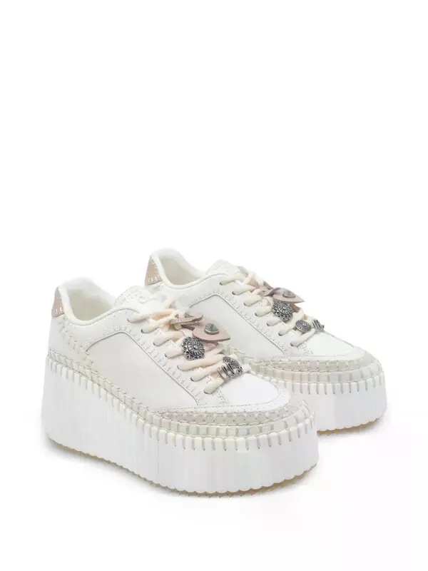 Chloé Nama Platform Sneakers With Whipstitch Detailing