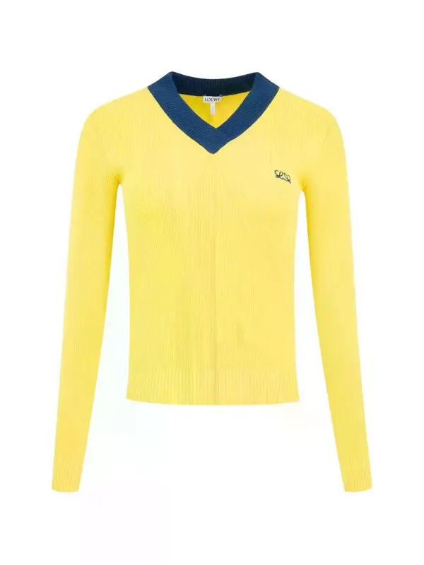 Loewe Logo-embroidered Ribbed-knit Sweater