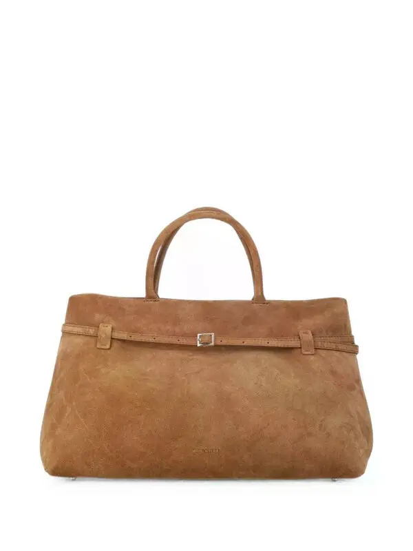 Manu Atelier Le Cambon 40 Buckle-detail Suede Tote Bag - Brown