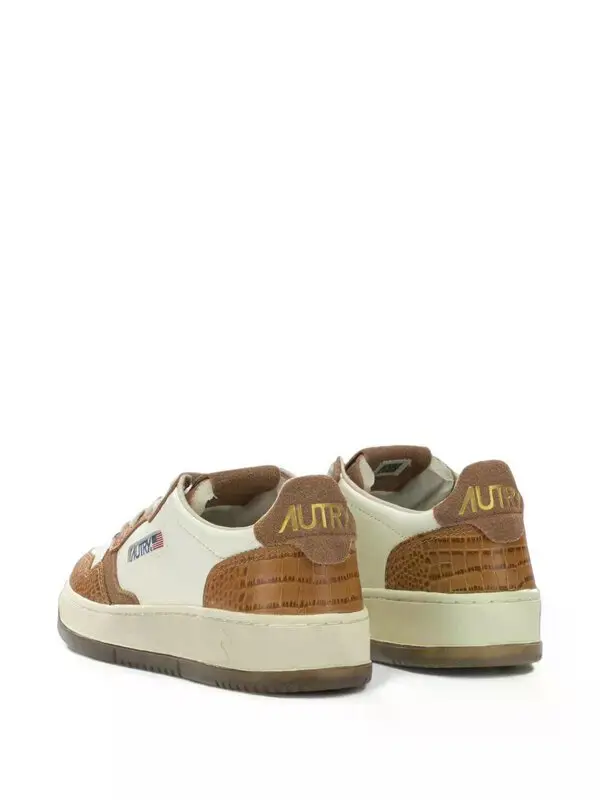 AUTRY Medalist Low Crocodile-embossed Leather Sneakers