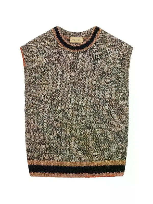 Momoni Cable-knit Embroidered Sleeveless Sweater - Neutrals