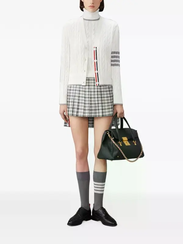 Thom Browne Cashmere 4-bar Baby Cable-stitch Turtleneck Sweater