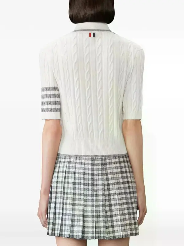 Thom Browne Cashmere 4-bar Baby Cable-stitch Turtleneck Sweater