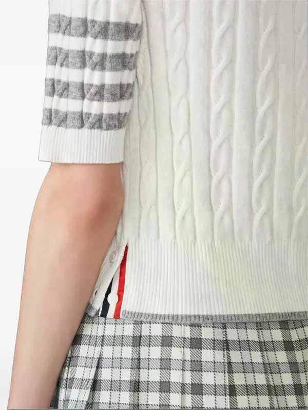 Thom Browne Cashmere 4-bar Baby Cable-stitch Turtleneck Sweater