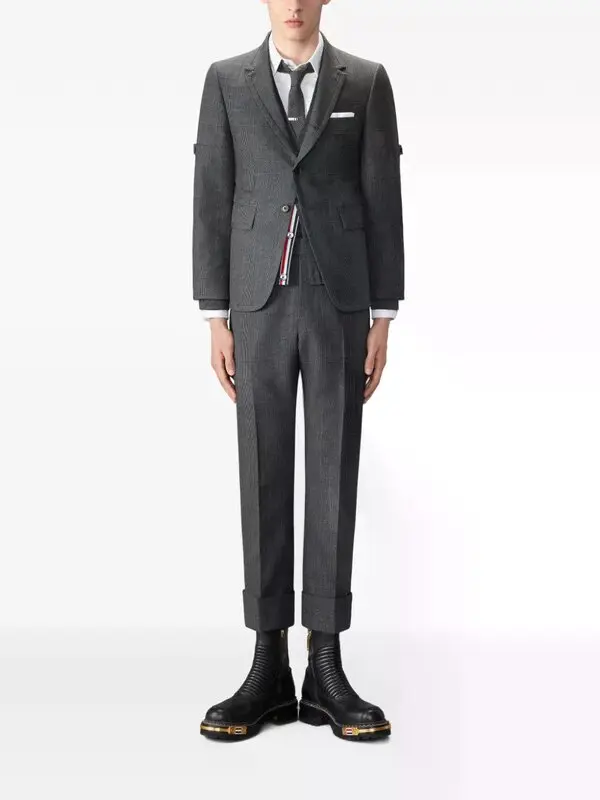 Thom Browne Prince Of Wales-check Wool Sportcoat - Grey