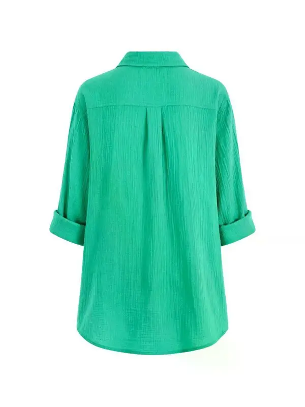 Seafolly Breeze Crinkled Finish Cover-up Shirt - Green