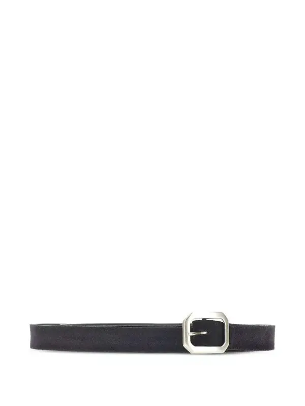 ALBERTO LUTI Suede Leather Belt - Black