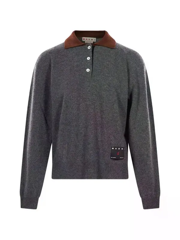 Marni Logo-patch Cashmere Polo Top