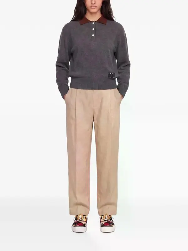 Marni Logo-patch Cashmere Polo Top
