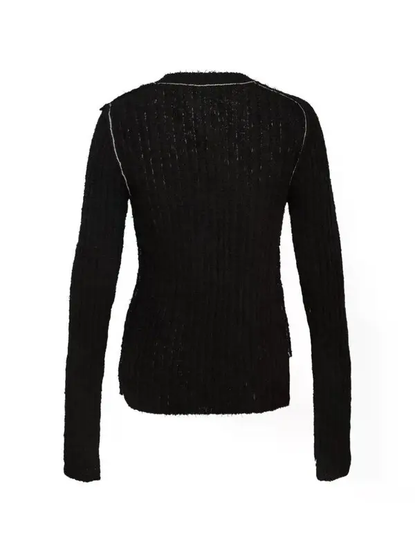 Y’s Asymmetric Ribbed-knit Cardigan