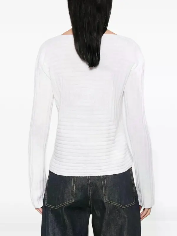 Emporio Armani Ribbed Geometric-knit Sweater