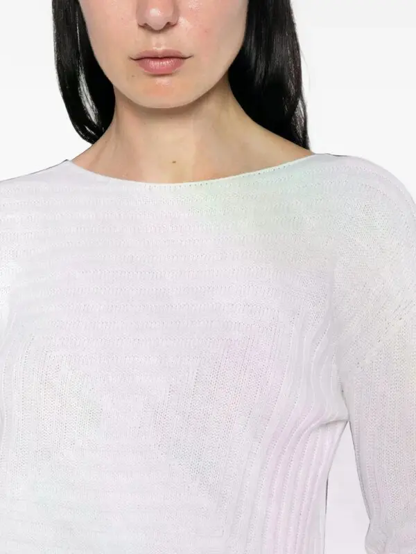 Emporio Armani Ribbed Geometric-knit Sweater