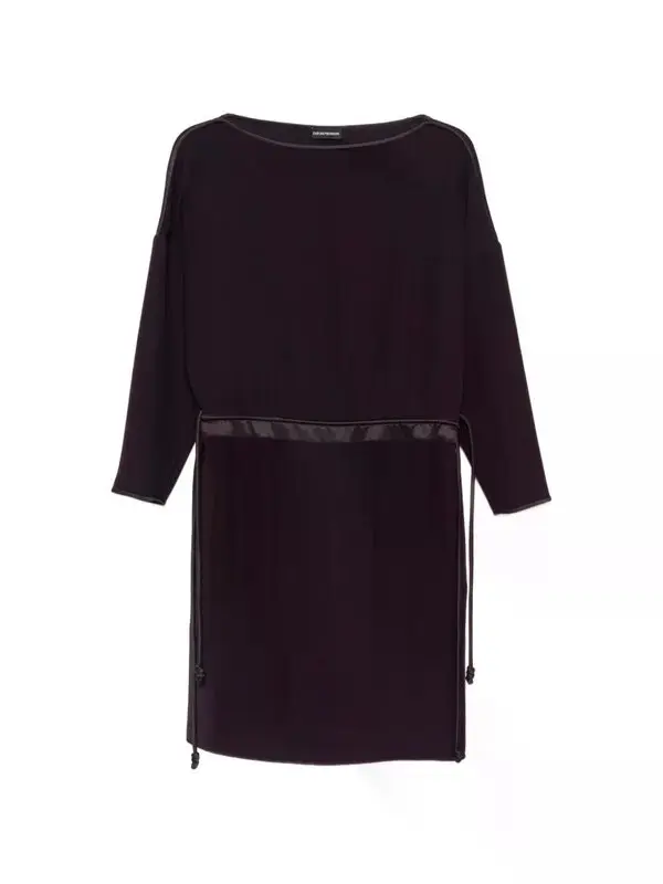 Emporio Armani Long Sleeve Dress With Drawstring Waist - Purple