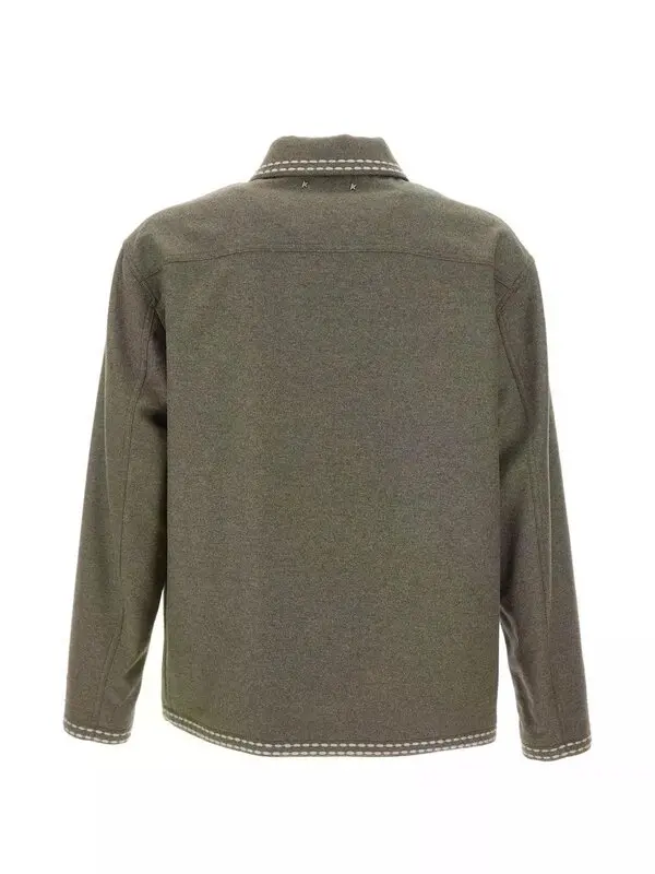 GOLDEN GOOSE Gary Contrast-stitch Jacket - Green