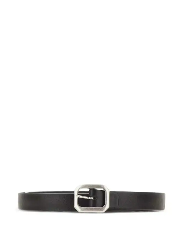 ALBERTO LUTI Square Buckle Leather Belt - Black